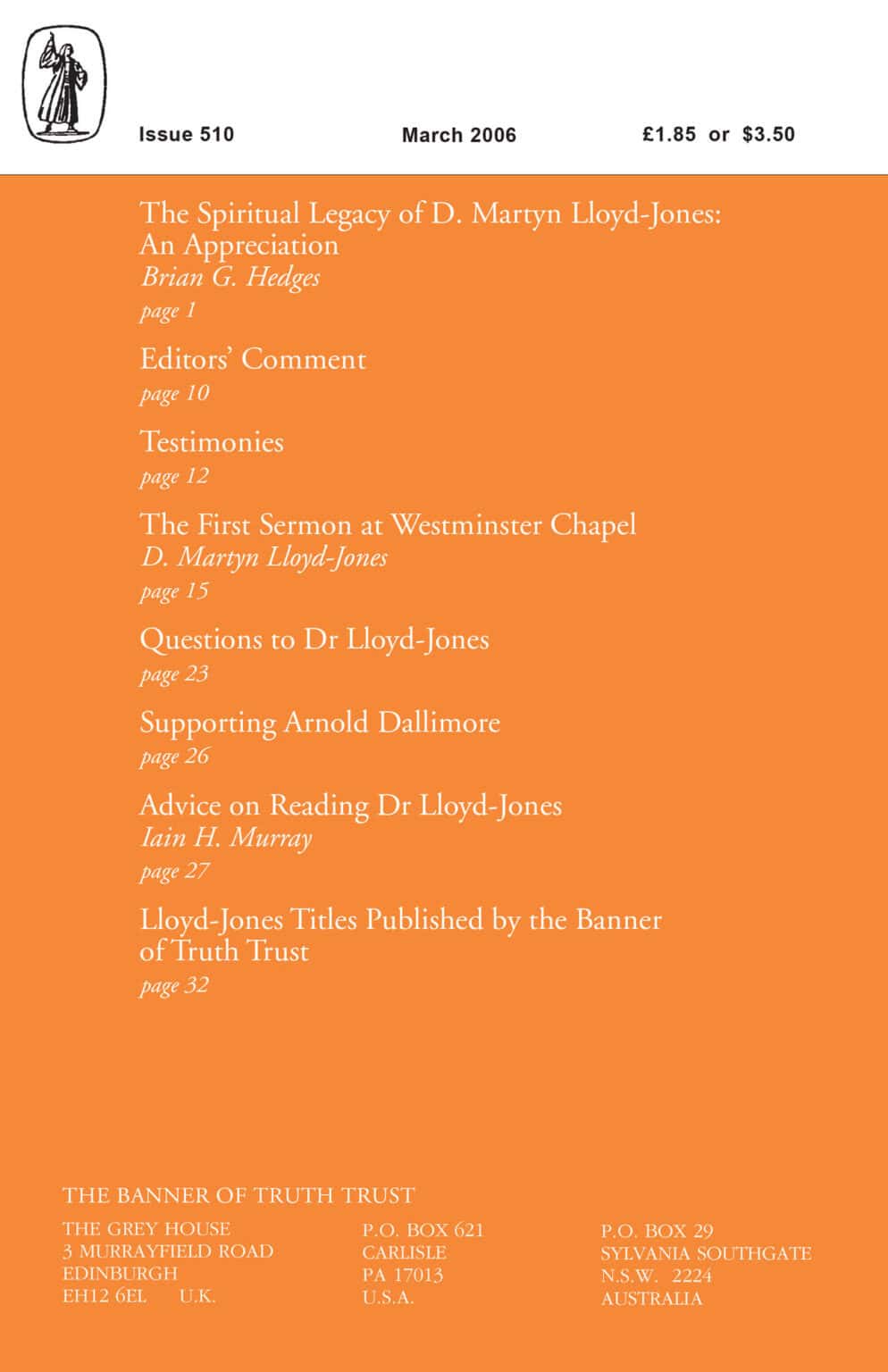 March 2006 Magazine – Banner of Truth USA
