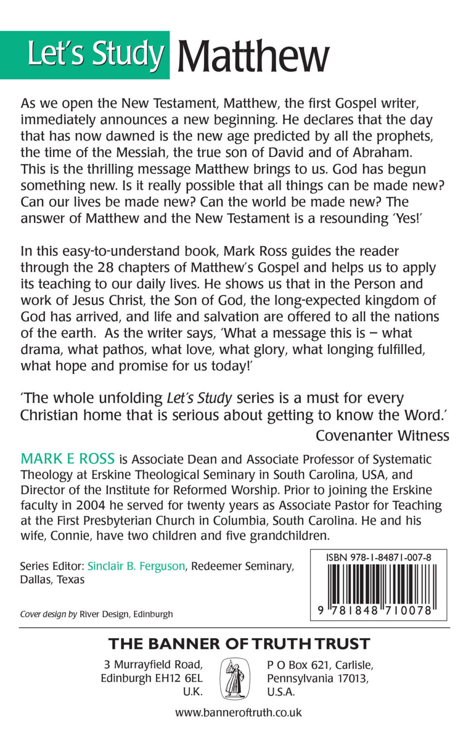 Let’s Study Matthew by Mark E. Ross | Banner of Truth USA