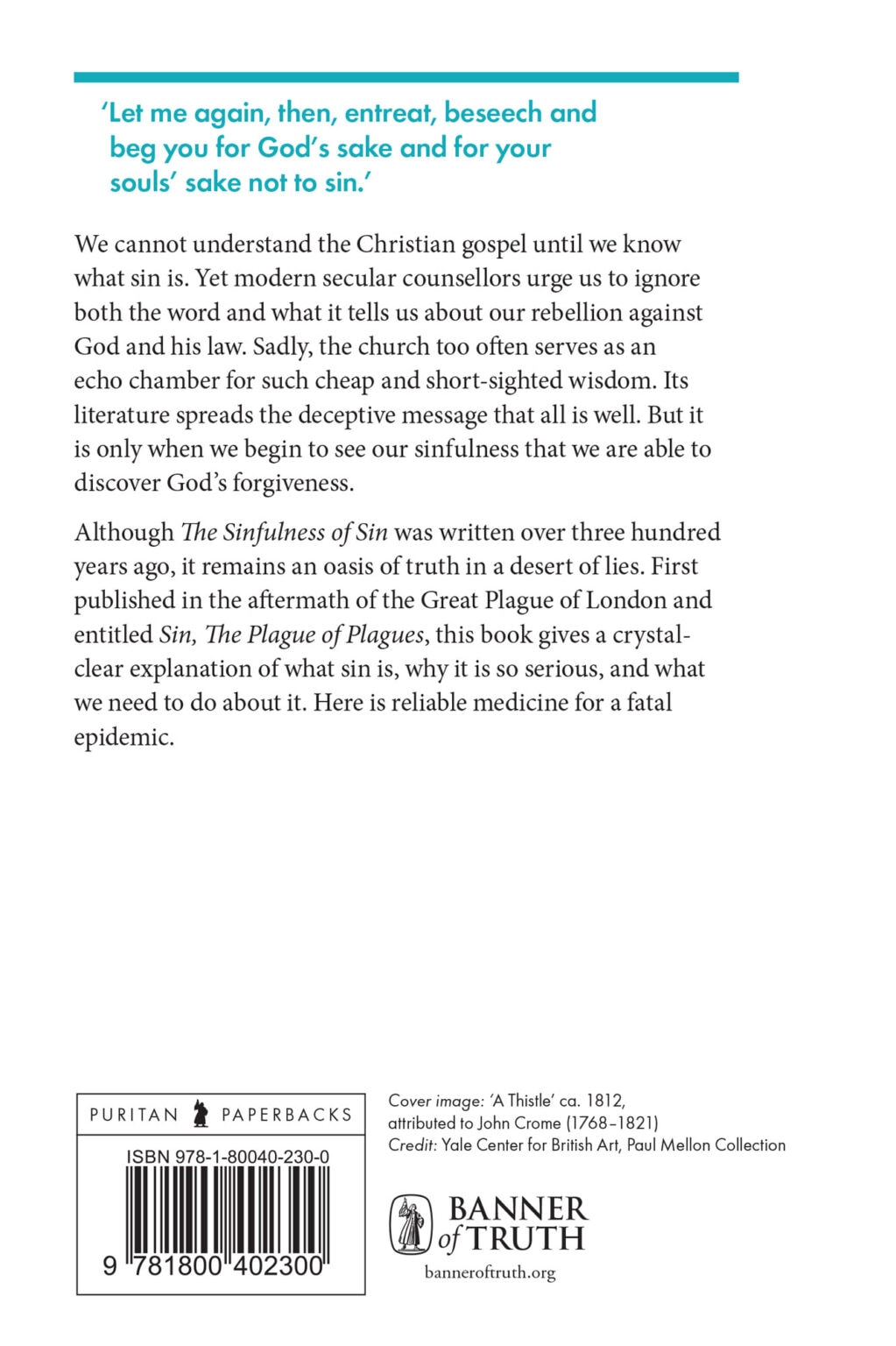 The Sinfulness of Sin by Ralph Venning | Banner of Truth USA