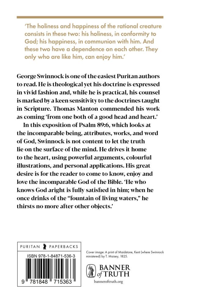 The Incomparableness of God by George Swinnock | Banner of Truth USA